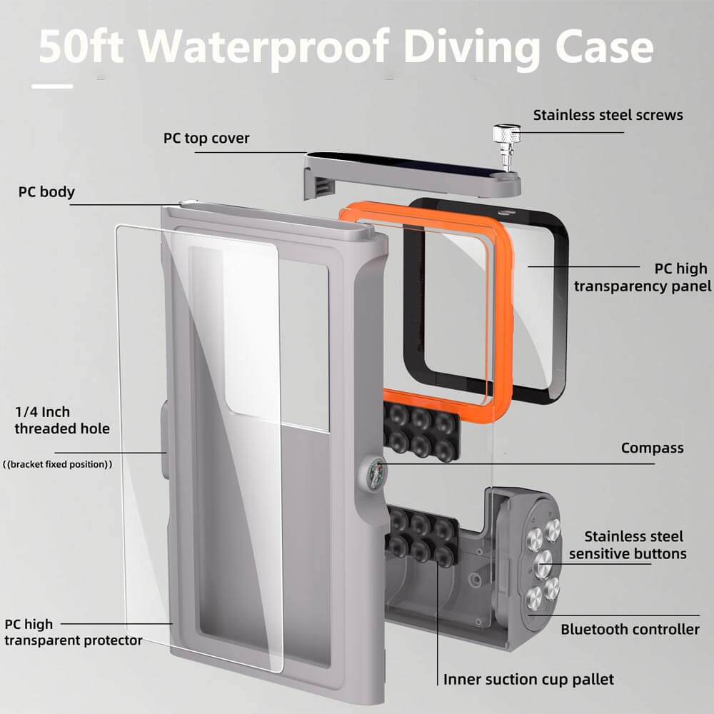Waterproof Diving Phone Case for Snorkeling with Bluetooth Controller ...